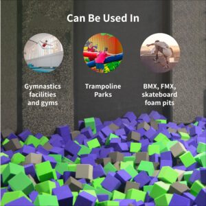 ENVIROLITE 8" Bulk Foam Cubes | Full Pallet of Premium Quality Foam Cubes for Foam Pits | for BMX Pits, Trampoline Parks, Ninja Gyms, Gymnastics & Skatepark Foam Pits | 396 Foam Cubes, Black