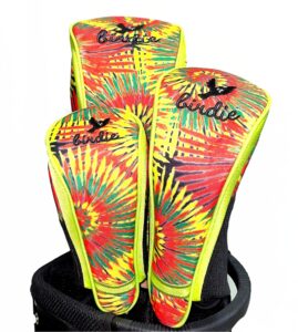 birdie babe rasta tie dye golf club head covers set of 3