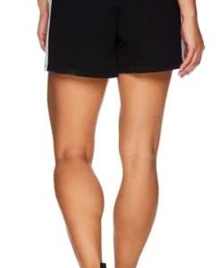 Reebok Women's 3.5" Inseam Running, Relaxing, Journey Color Block French Terry Shorts with Pockets, (Black, XX-Large)