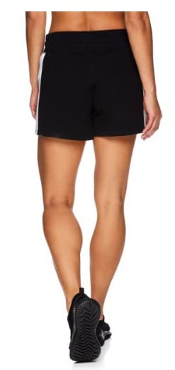 Reebok Women's 3.5" Inseam Running, Relaxing, Journey Color Block French Terry Shorts with Pockets, (Black, XX-Large)