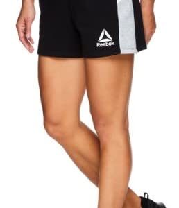 Reebok Women's 3.5" Inseam Running, Relaxing, Journey Color Block French Terry Shorts with Pockets, (Black, XX-Large)