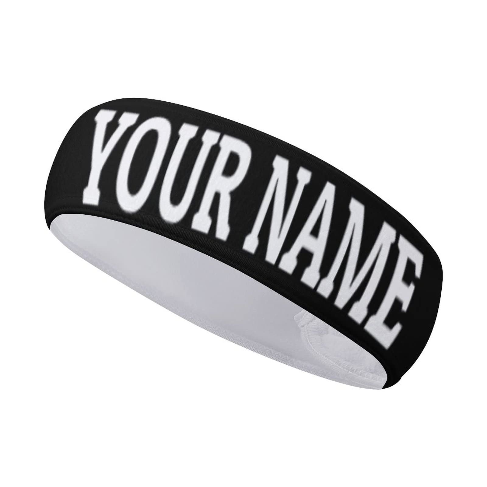 Custom Personalized Workout Sweatbands for Unisex,Sport Headbands Hairband Bandana Balaclava for Gym,Yoga,Basketball,Running Black