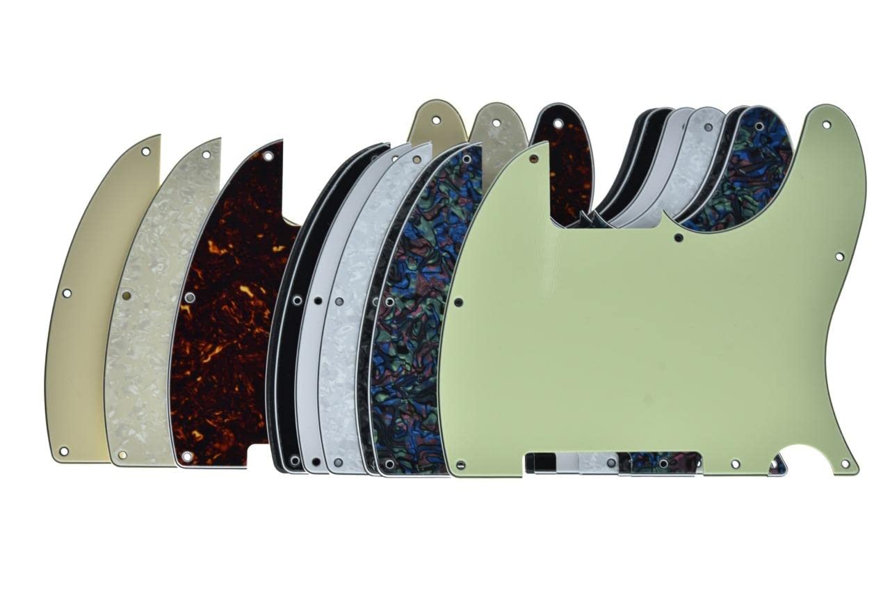 KAISH 8 Hole Tele Blank Guitar Pickguard Tele Pick Guard Scratch Plate for Telecaster Esquire Aged White 3 Ply