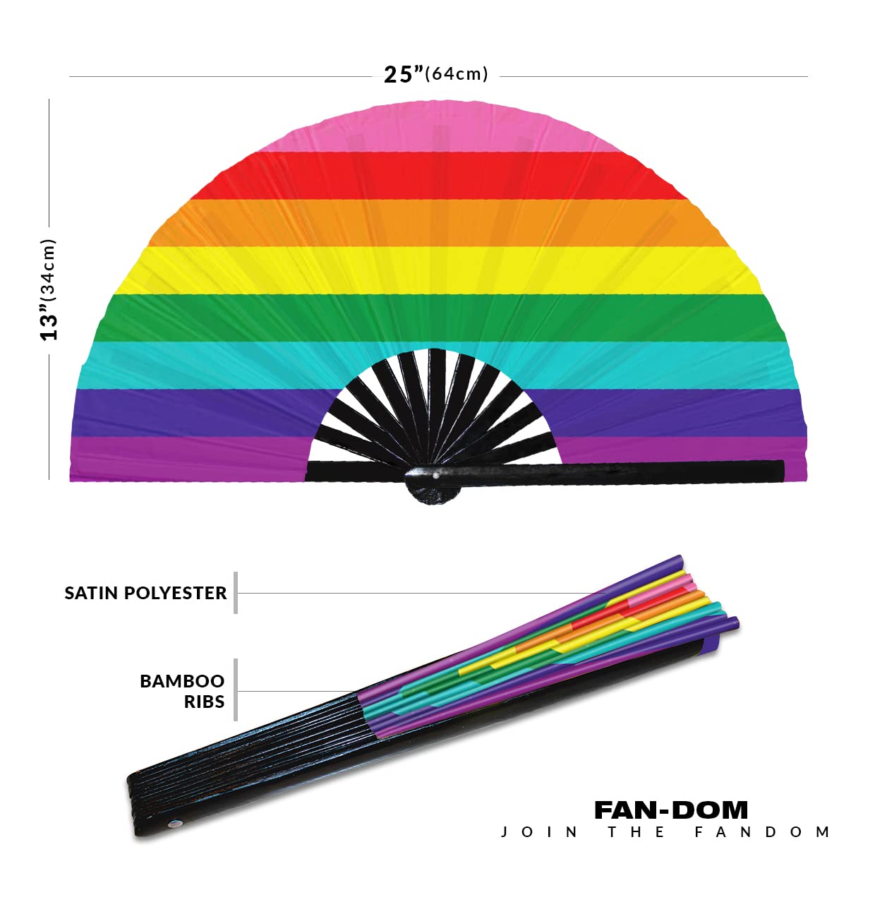 Pride Flag LGBTQA Hand Fan Androgynous Butch Lesbian Demigender Drag Feather Gender Questioning Gilbert Baker Graysexual Pride Fan (Gilbert Baker Flag)