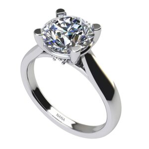 nana jewels 1.50ct round cut lucita solitaire simulated diamond wedding engagement ring 14k gold - 7.5mm - size 6