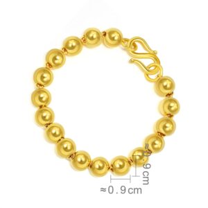 CHOW SANG SANG 999.9 24K Solid Gold Price-by-Weight Gold Beaded Bracelet for Women 09464B (Approx. 1tael (~37.42g), 7.4", (19 CM))