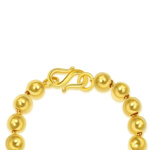 CHOW SANG SANG 999.9 24K Solid Gold Price-by-Weight Gold Beaded Bracelet for Women 09464B (Approx. 1tael (~37.42g), 7.4", (19 CM))