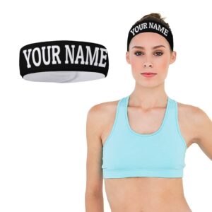 Custom Personalized Workout Sweatbands for Unisex,Sport Headbands Hairband Bandana Balaclava for Gym,Yoga,Basketball,Running Black