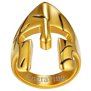 faithheart personalized custom women stacking rings retro spartan mask design biker ring for male size 10