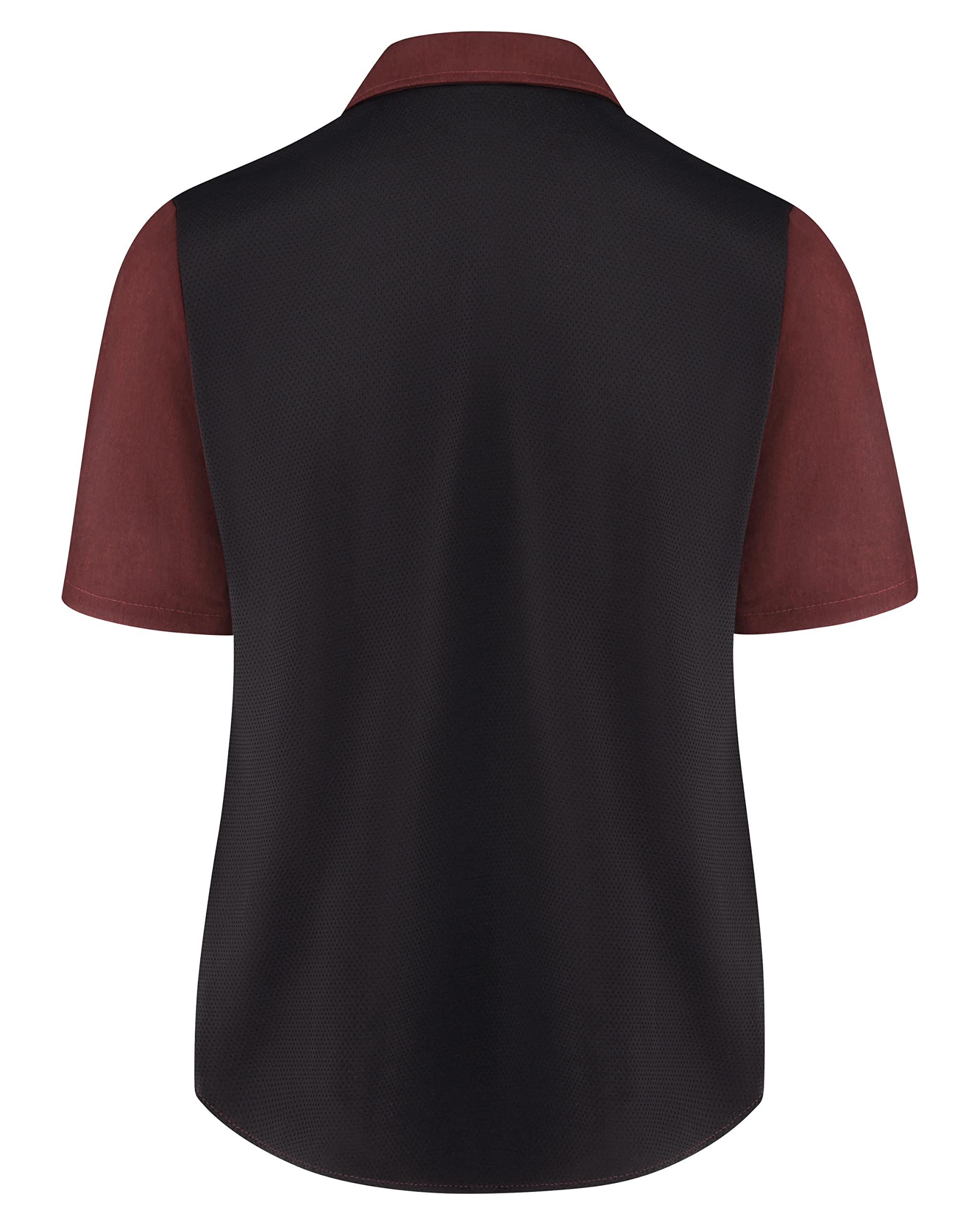 Red Kap Women's Airflow Cook Shirt with Oilblok, Merlot Heather with Black Mesh, Large