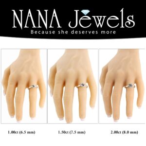 NANA Jewels 1.50ct Round Cut Lucita Solitaire Simulated Diamond Wedding Engagement Ring 14K Gold - 7.5mm - Size 6