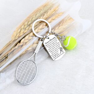 UJIMS Tennis Ball Keychain with Tennis Racket Tennis Players Gift Tennis Gift for Tennis Lovers Coach Tennis Teams Gifts (Tennis Racket Keychain)