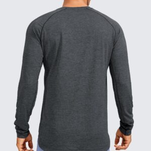 CRZ YOGA Lightweight Long Sleeve Shirts for Men Moisture Wicking Quick Dry Shirt Workout Running Basic Tee Tops Carbon Heather Medium