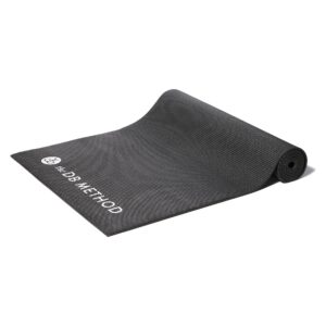 the db method machine yoga mat for home gym exercise equipment machine stability, non slip indoor mat for pilates, stretching, fitness, bike or squat machine floor protector mats, black