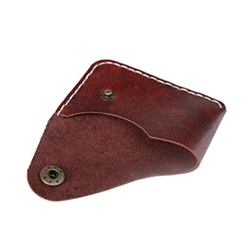 Leather Card Case Wallet with Money Clip Minimalist Simple Thin and Large Capacity Front Pocket Card Holder (maroon)