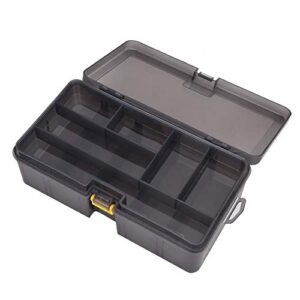 plastic fishing box, double layers fishing accessories removable compartment humanized hanging hole design for travel for outdoor