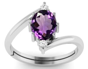 lmdprajapatis 10.00 carat natural amethyst katela original 925 sterling silver adjustable ring for women