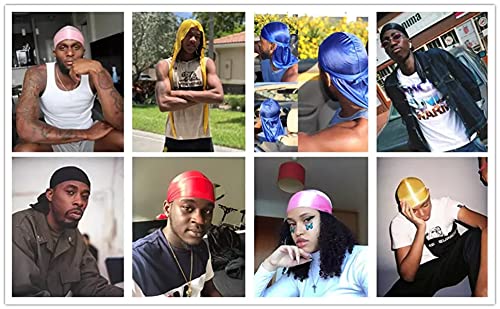 TEAMAET 6 Pieces Silky Durags for Women,Men Satin Durag 6 Colors Doorag Headscarf,beanies, woman durags