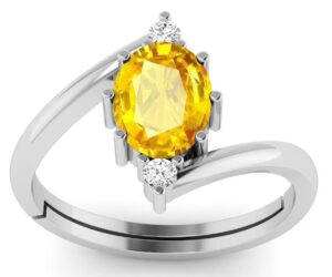 lmdprajapatis 5.00 carat unheated aa+ quality natural yellow sapphire pukhraj 925 sterling silver ring for men and women