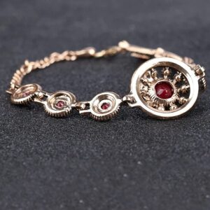 egztika Retro Turkey Jewelry Tibetan Bangle Bohemian Red Stone Gold Color Bracelet for Women Gift