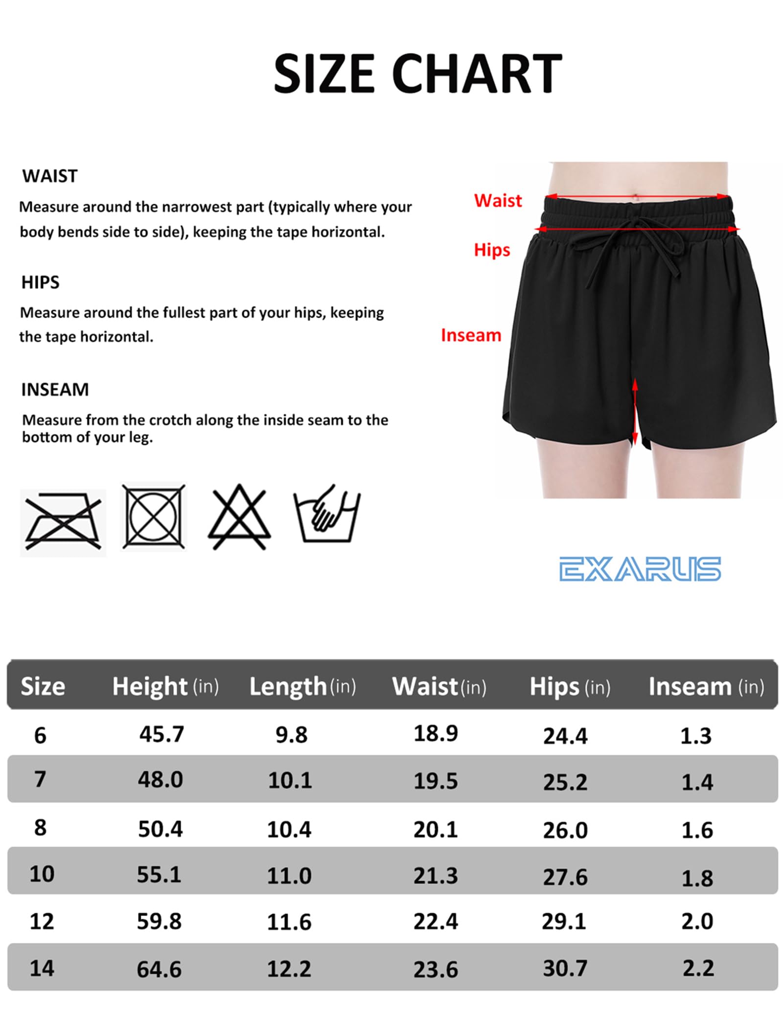 EXARUS Girls Butterfly Shorts Flowy Athletic 2 in 1 Running Skirt Skorts Dance Cheer Tennis Preppy Flutter Gym Kids Activewear Black 10Y