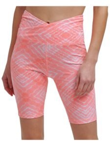 dkny sport women's shibori bike shorts (atomic shibori, small)