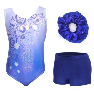 aosva gymnastics leotards for small girls one-piece sparkle colorful rainbow dancing athletic leotards 7-8years