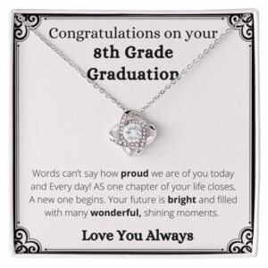 ora gifts - 8th grade graduation gift for her, 2022 ideas, middle school grad necklace, daughter, niece, granddaughter (message #1), white