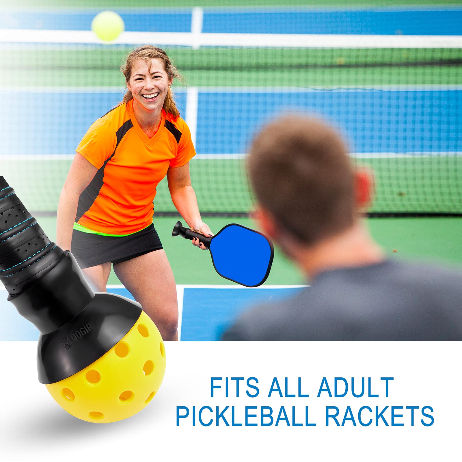 QOGIR Pickleball Ball Retriever 3 Pack, Easy Pickleball Ball Accessory to Pick Up Pickleball Balls without Bending Over, Attaches to Pickleball Paddle Bottom, Fits Any Pickleball Paddles, Black