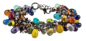 spunkysoul handmade boho beaded bangle bracelet rope braided set for women (multi colored)