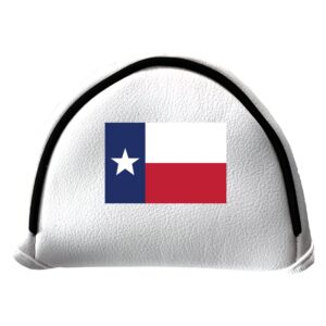 team golf generic texas flag putter cover - mallet (white) - printed team golf putter cover - mallet white, fits most mallet putters, easily slips on and secures with velcro closure