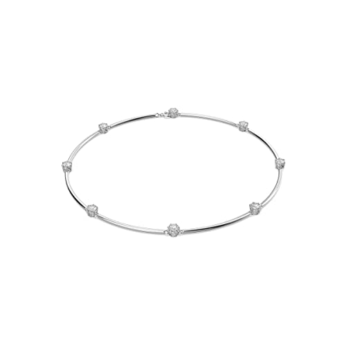 SWAROVSKI Constella All-Around Necklace with White Circle Cut Crystals on a Rhodium Finish Setting, Part of the Constella Collection