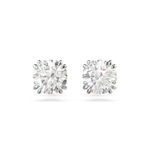 swarovski constella pierced stud earrings, white crystals on a rhodium finish setting, part of the constella collection