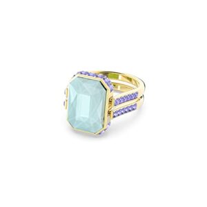 swarovski chroma ring, octagon cut, multicolored, gold-tone finish