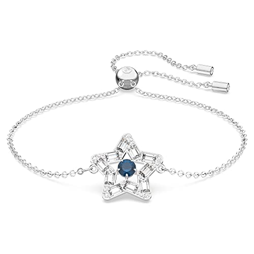 Swarovski Stella bracelet, Star, Blue, Rhodium plated