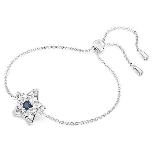 Swarovski Stella bracelet, Star, Blue, Rhodium plated