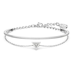 swarovski ortyx bracelet, triangle cut, white, rhodium plated