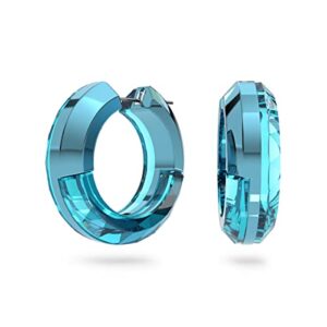 swarovski lucent hoop earrings, blue crystal cut hoop earrings, part of the swarovski lucent collection