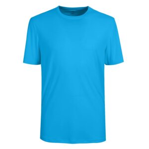 mens quick dry fit mositure wicking athletic performance t shirt -crewneck outdoor activewear tops blue-2xl