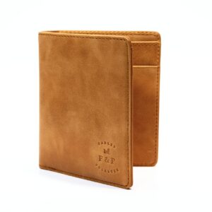 Fables & Folklore Bifold Leather Wallet for Men, Slim Design, RFID Protection, Cards and Cash Section, Model: Steinbeck No. 1