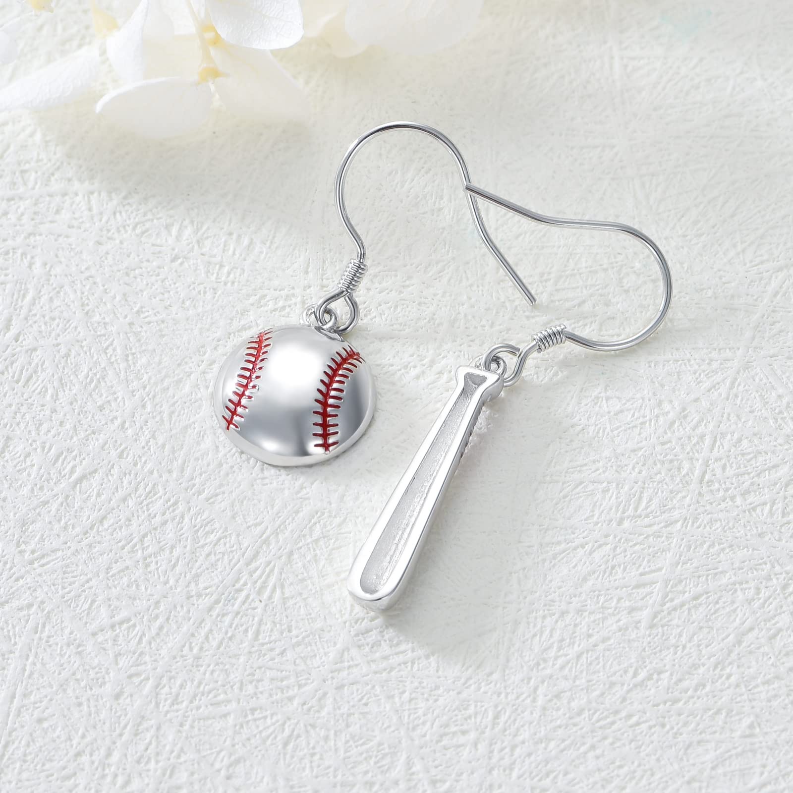 Baseball Earrings for Women Sterling Silver Baseball Bat Earrings Sport Lover Jewelry Gifts for Women Baseball Player