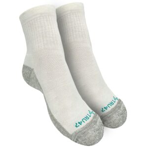 tru47 grounding & earthing products | quarter socks grounding socks | silver infused socks | breathable socks made with 99.99% pure silver thread and merino wool (medium, quarter)