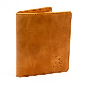 Fables & Folklore Bifold Leather Wallet for Men, Slim Design, RFID Protection, Cards and Cash Section, Model: Steinbeck No. 1