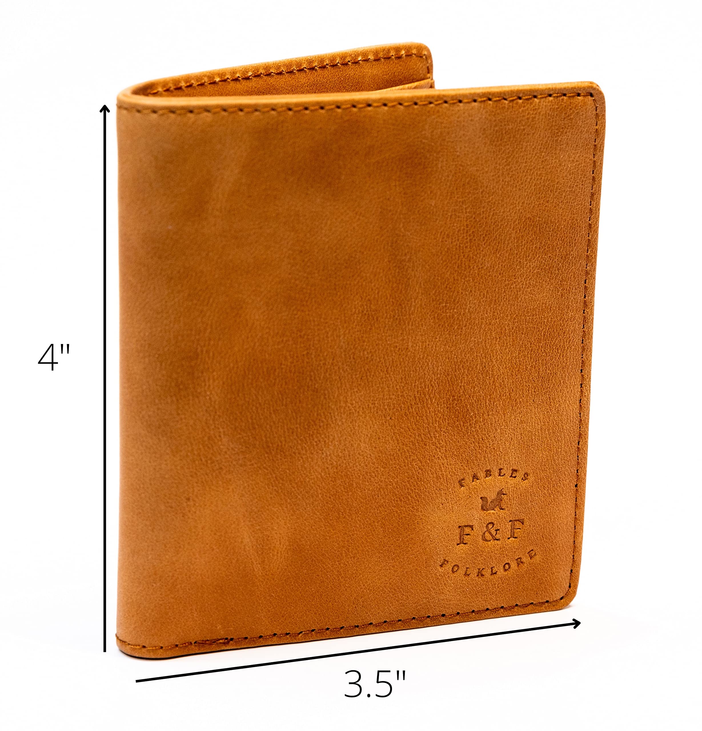 Fables & Folklore Bifold Leather Wallet for Men, Slim Design, RFID Protection, Cards and Cash Section, Model: Steinbeck No. 1