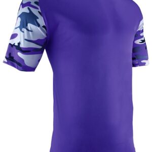 Epic Adult Cool Performance Camo Sleeve Tee Shirt (13- Colors Avaliable) Purple M