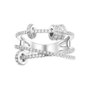 tenfit women's twist ring collection | white gold plated cross x ring | simulated diamond jewelry