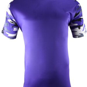 Epic Adult Cool Performance Camo Sleeve Tee Shirt (13- Colors Avaliable) Purple M