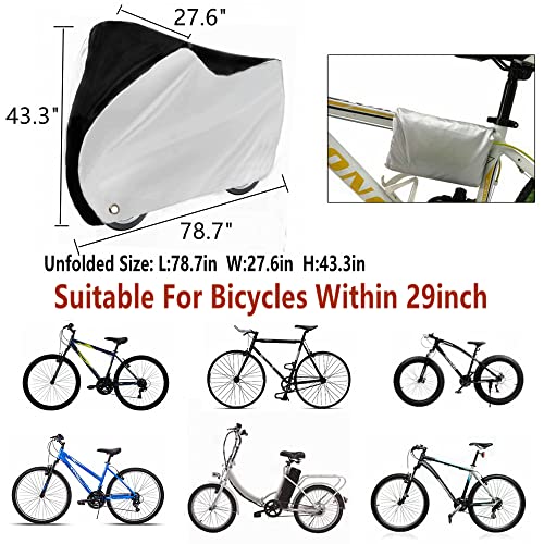 Bike Covers, Outdoor Waterproof Bicycle Covers with Lock Hole for Mountain Road Electric Bikes