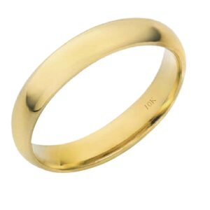 maulijewels mauli jewels mens's & women's 10k solid yellow gold 4mm wedding band rings in ring size 10