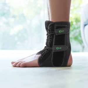 HKJD Lace Up Ankle Brace - Adjustable Ankle Stabilizer for Men & Women - Sprain Rolled Immobilizer Wrap Guard for Sprained Ankle,Ligament and Tendon Issue, Ankle Injury Recovery, Prevent Re-Injury